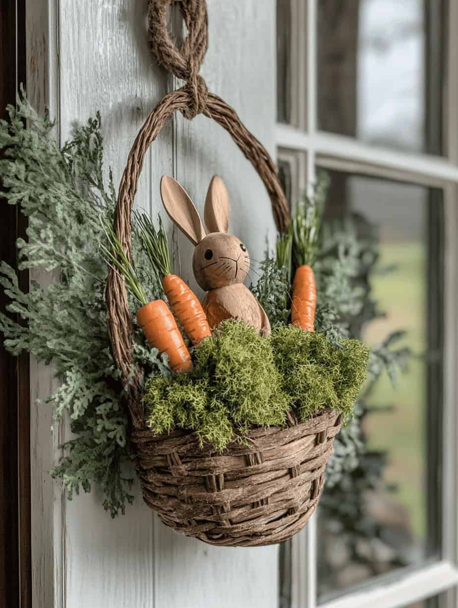 10 Farmhouse Easter Basket Ideas for Your Front Door or Wall