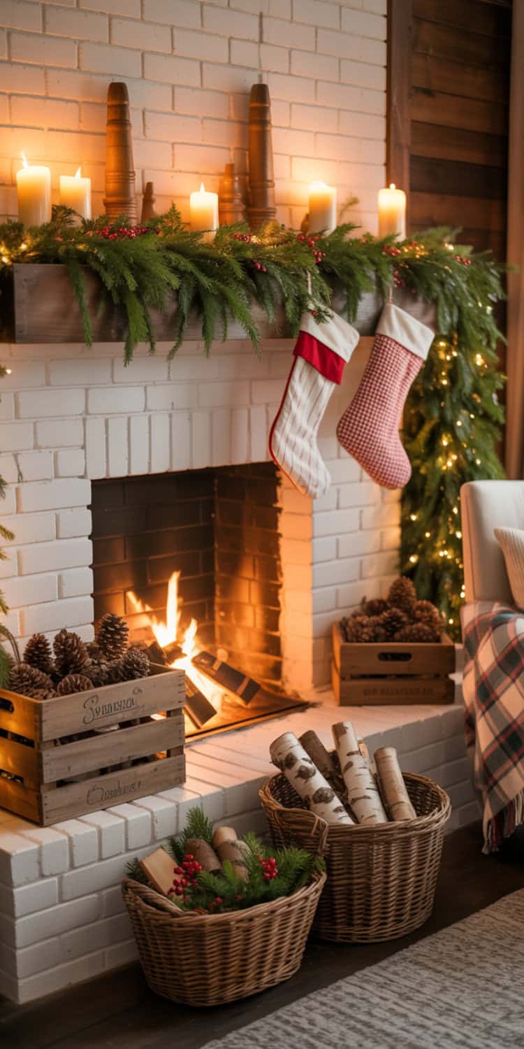 Cozy Christmas Decorated Fireplaces